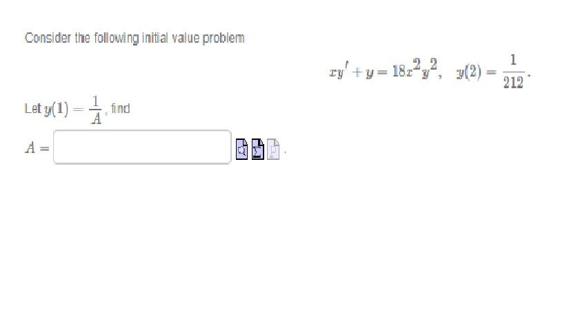 Solved Consider the following initial value problem 1 ty' + | Chegg.com