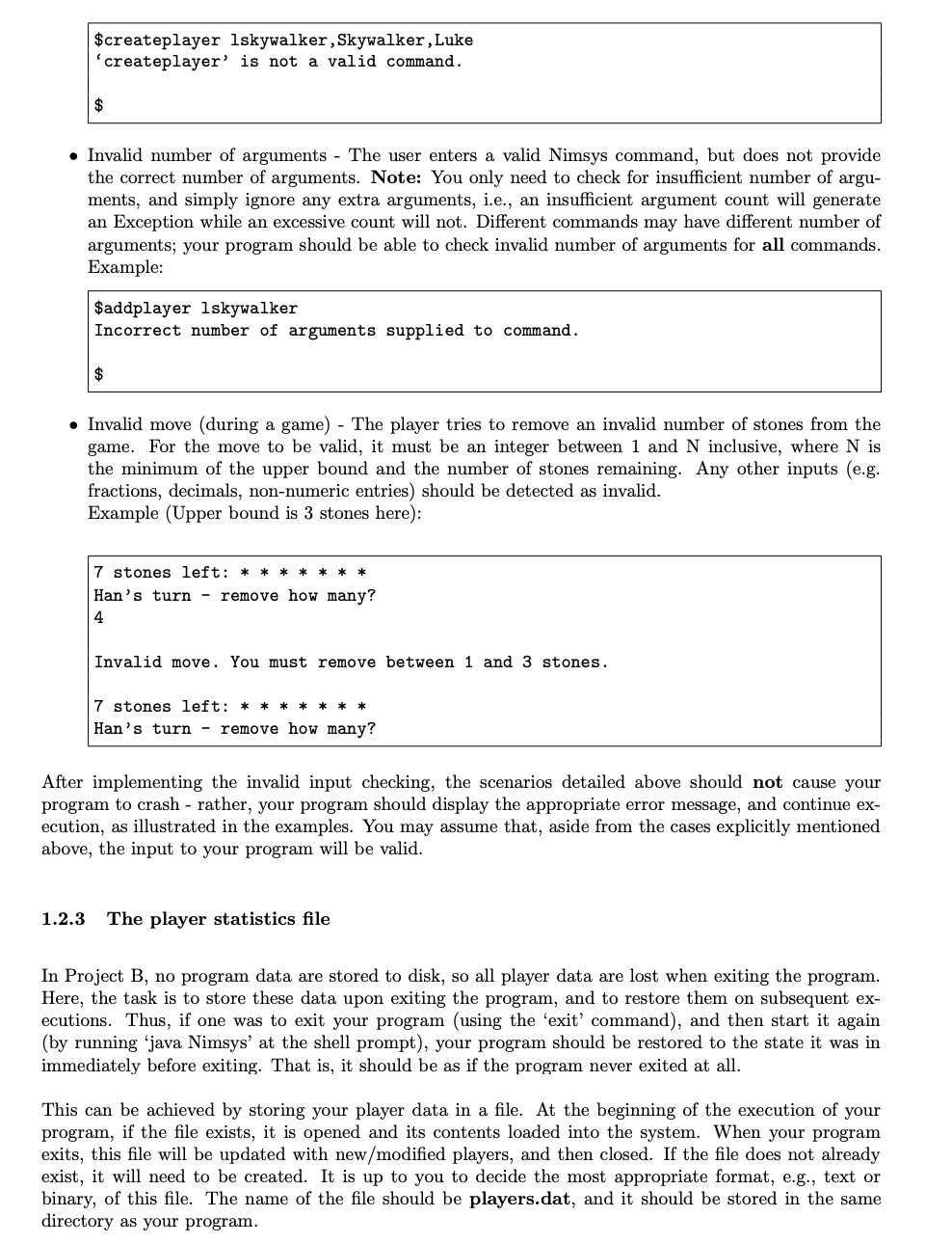 Solved Write NIM game in Java. The aim of this project is to | Chegg.com