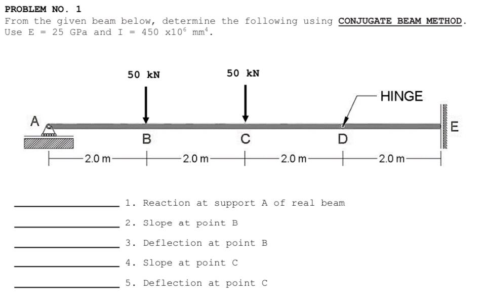 Solved PROBLEM NO. 1 From the given beam below, determine | Chegg.com Solved PROBLEM NO. 1 From the given beam below, determine | Chegg.com
