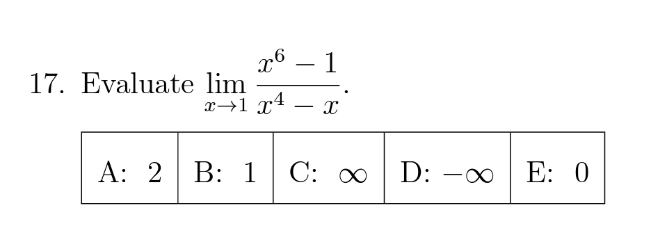 Solved Evaluate limx→1x6-1x4-x. | Chegg.com