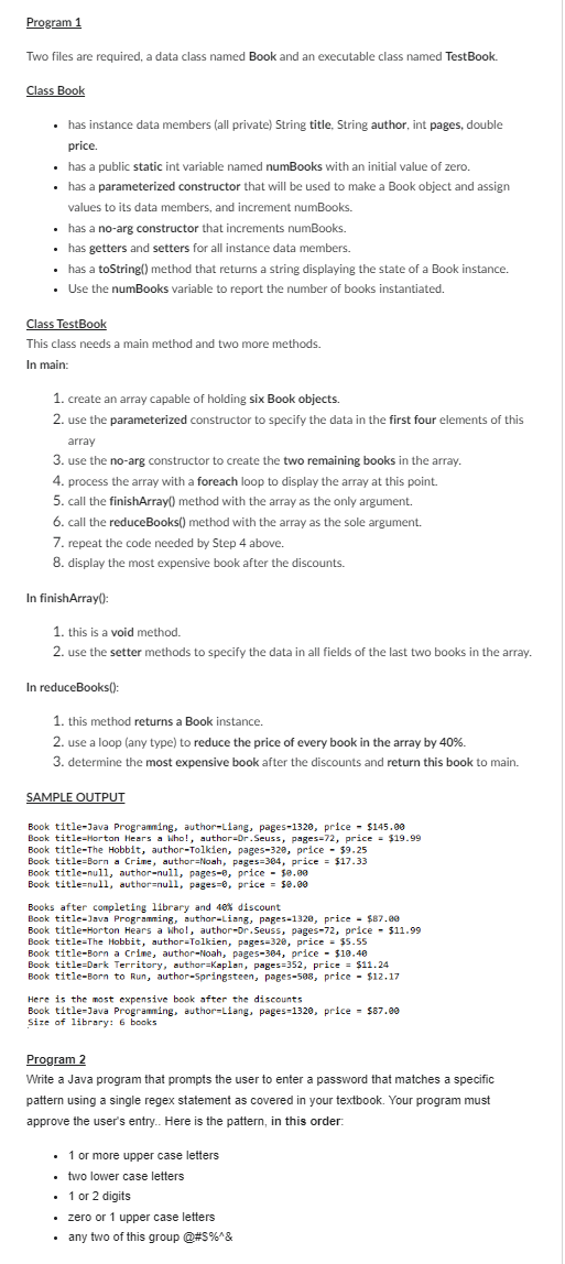 Solved Program 1 Two Files Are Required A Data Class Named 8515