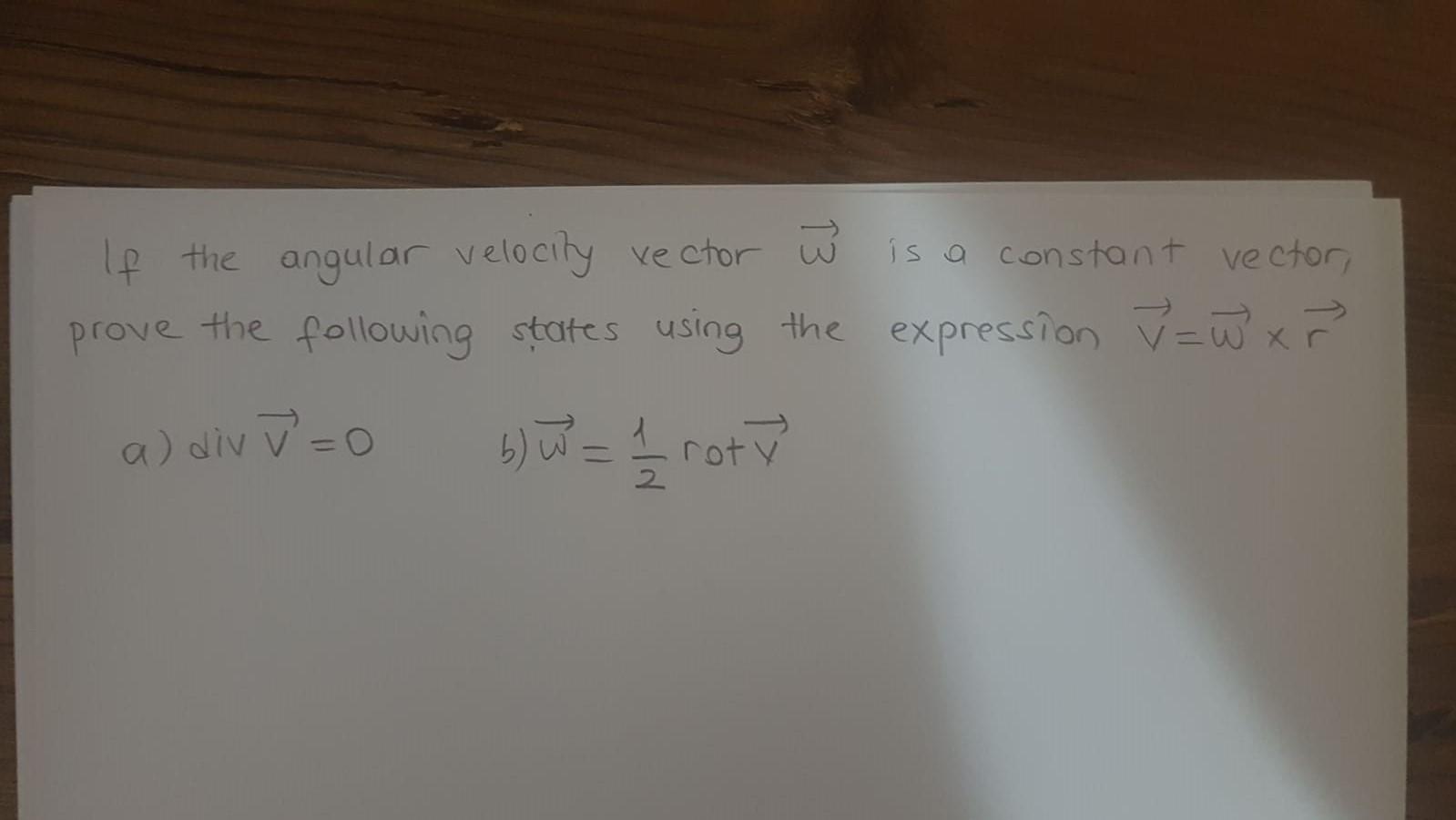 Solved If the angular velocity vector w is a constant | Chegg.com