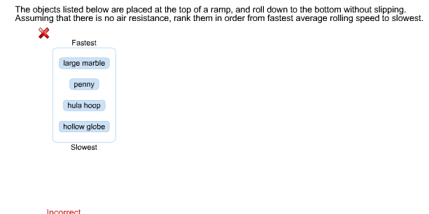Solved The objects listed below are placed at the top of a | Chegg.com