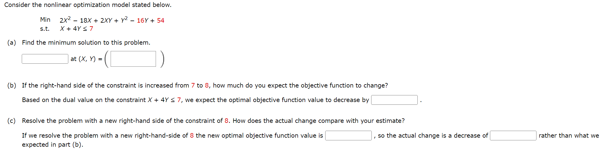 Solved Consider the nonlinear optimization model stated | Chegg.com