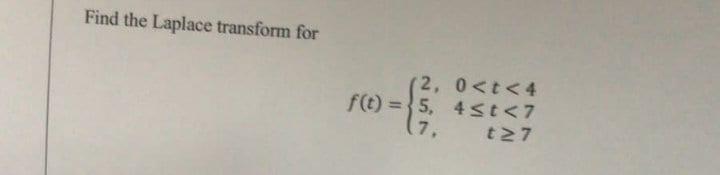 Solved Find the Laplace transform for 12, 0 | Chegg.com