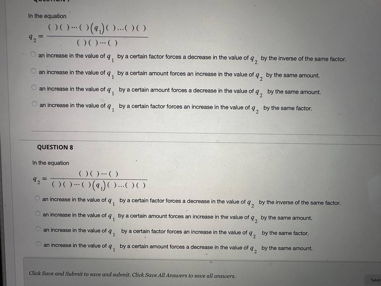 Solved In the equation q2=()()⋯()()()⋯()(q1)()…()() an | Chegg.com