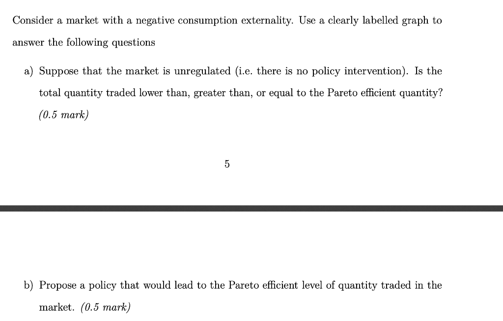 Solved Consider a market with a negative consumption | Chegg.com