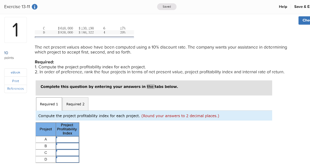 Solved Exercise 13-11 Saved Help Save & Exit Subm Check my | Chegg.com