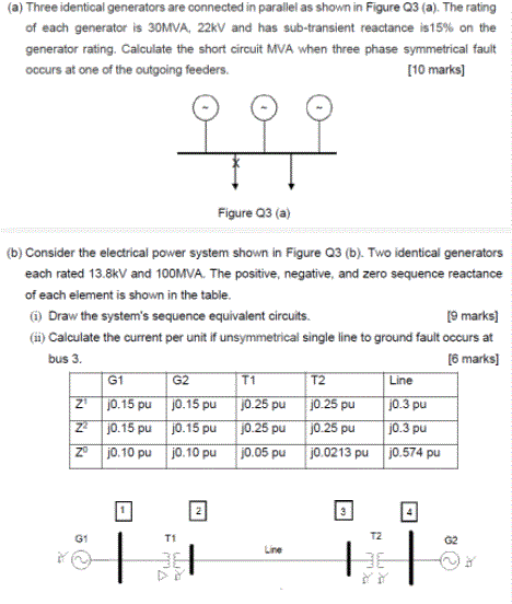 Solved (a) Three identical generators are connected in | Chegg.com