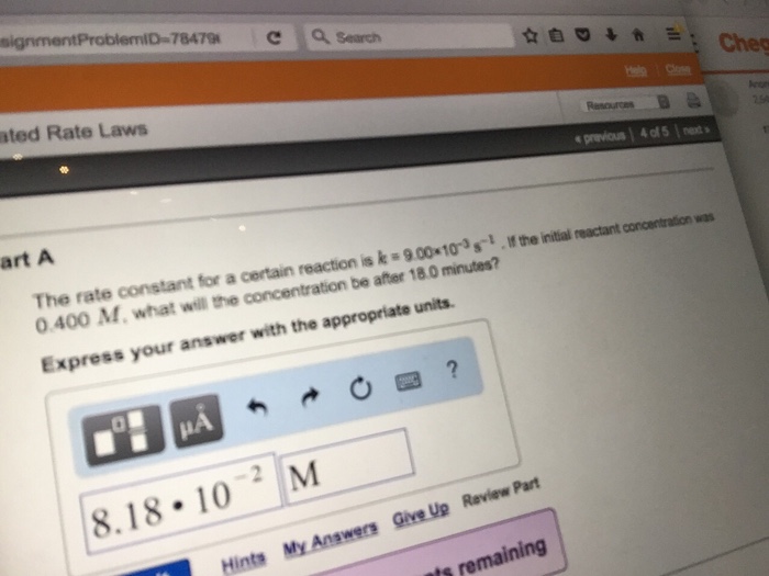 Solved The rate constant for a certain reaction is K = 9.00 | Chegg.com