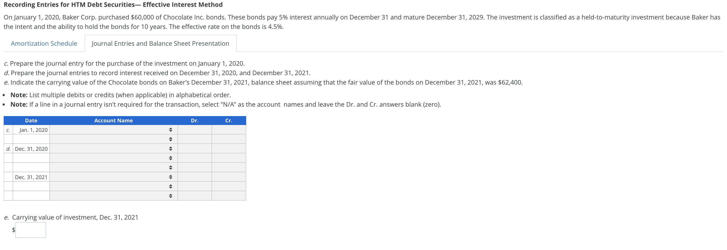Solved Recording Entries for HTM Debt Securities— | Chegg.com