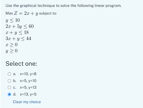 Solved Use the graphical technique to solve the following | Chegg.com
