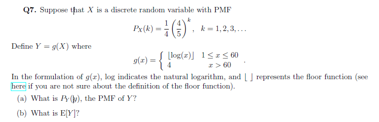 Solved Q7. Suppose that X is a discrete random variable with | Chegg.com