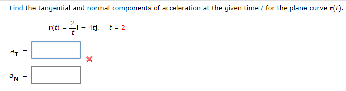 Solved Find the tangential and normal components of | Chegg.com