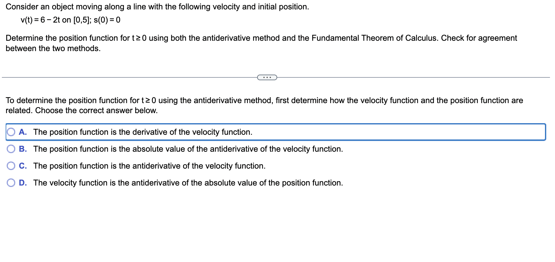 Solved Consider An Object Moving Along A Line With The