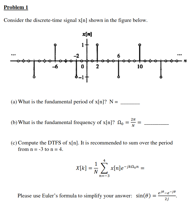 Solved Problem 1 Consider the discrete-time signal x[n] | Chegg.com