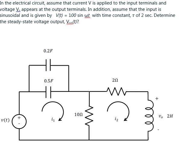 Solved In the electrical circuit, assume that current V is | Chegg.com