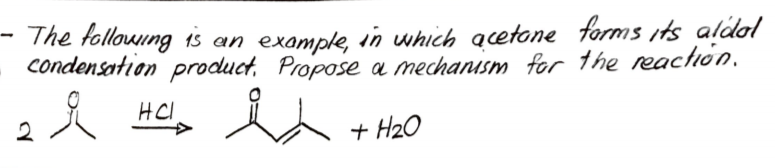 Solved The following is an example, in which acetone forms | Chegg.com