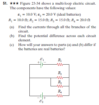 Solved 51. *** Figure 23-34 shows a multi-loop electric | Chegg.com