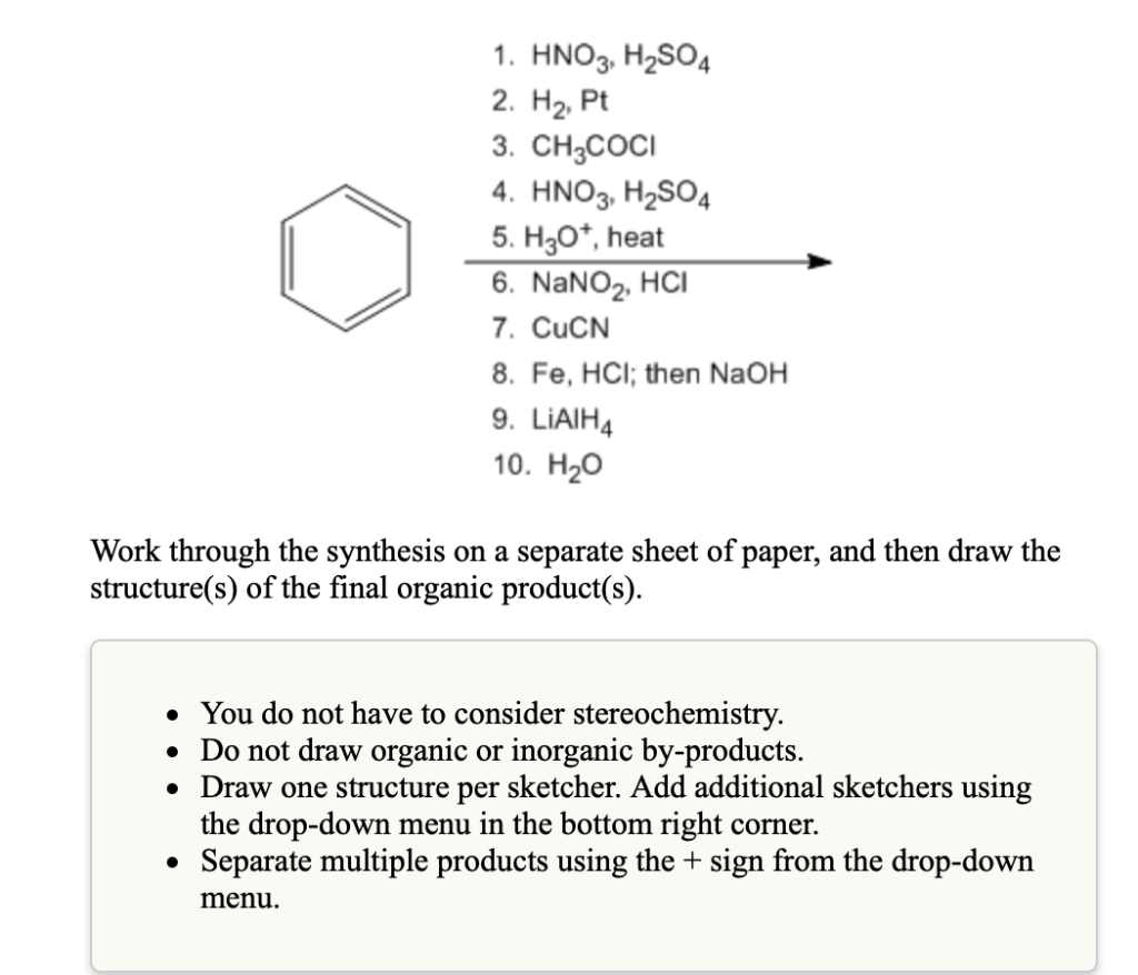 Solved Work through the synthesis on a separate sheet of | Chegg.com