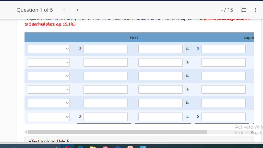 Solved (Common-size analysis and differences in | Chegg.com