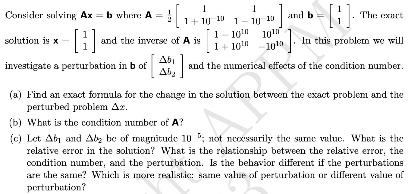 Solved Consider solving Ax=b where A=21[11+10−1011−10−10] | Chegg.com