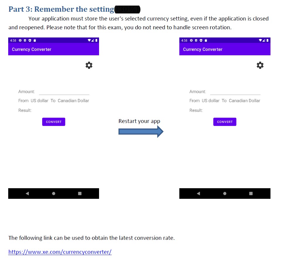 Solved Write an Android application “ Currency Converter” | Chegg.com