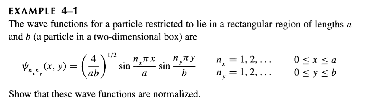 Solved EXAMPLE 4-1 The wave functions for a particle | Chegg.com