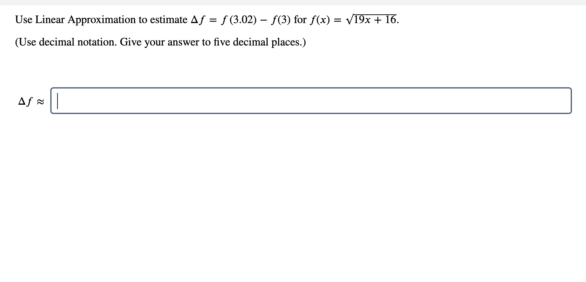 Solved Estimate Ay using differentials. TT y = cos(5x), a = | Chegg.com