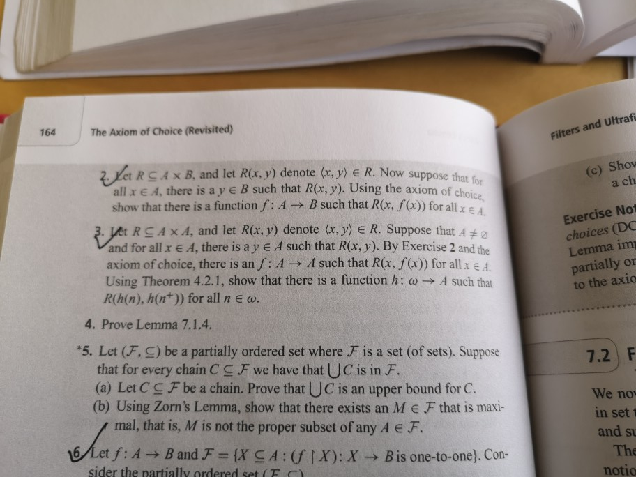 Solved question 3 on set theory(about axiom of choice and | Chegg.com