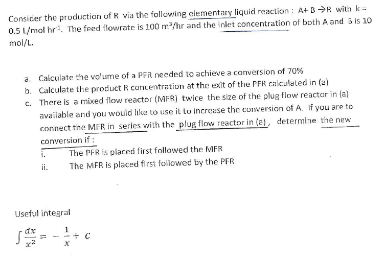 Solved Consider the production of R via the following | Chegg.com