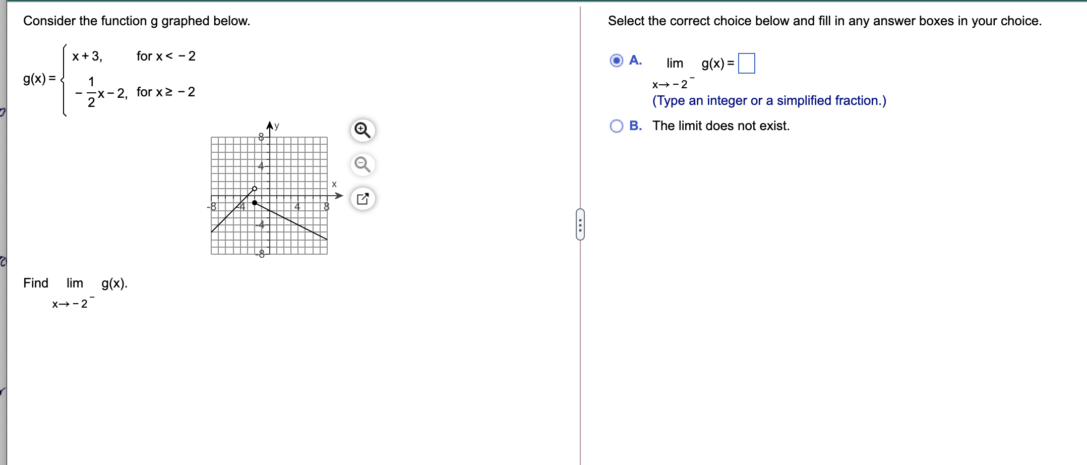 Solved Consider the function g graphed below. Select the | Chegg.com