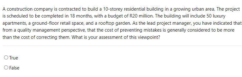 Solved A construction company is contracted to build a | Chegg.com
