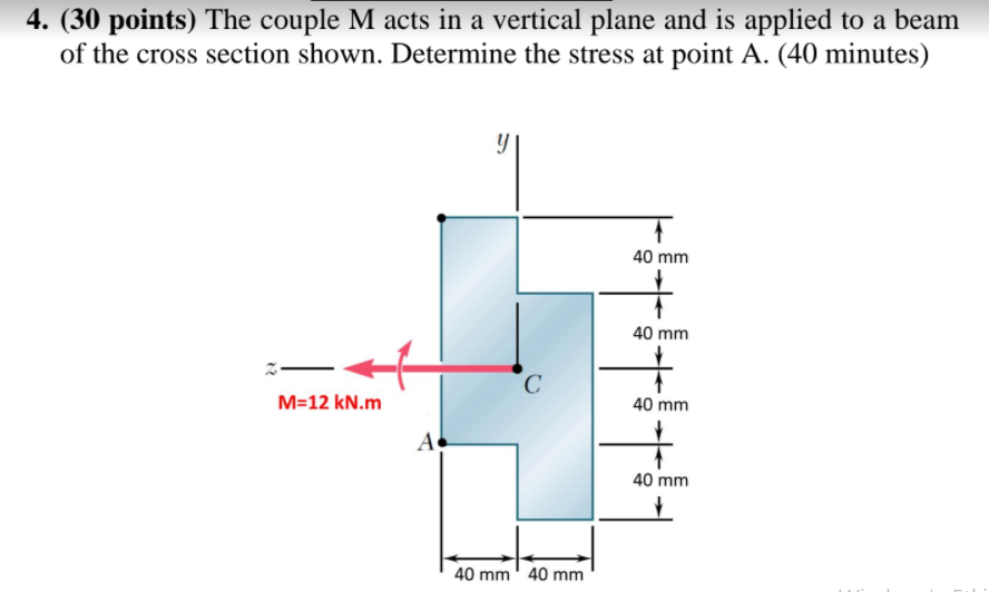 Solved 4. (30 points) The couple M acts in a vertical plane | Chegg.com