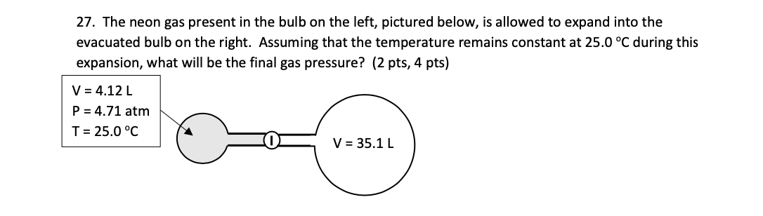 Solved 27. The neon gas present in the bulb on the left, | Chegg.com