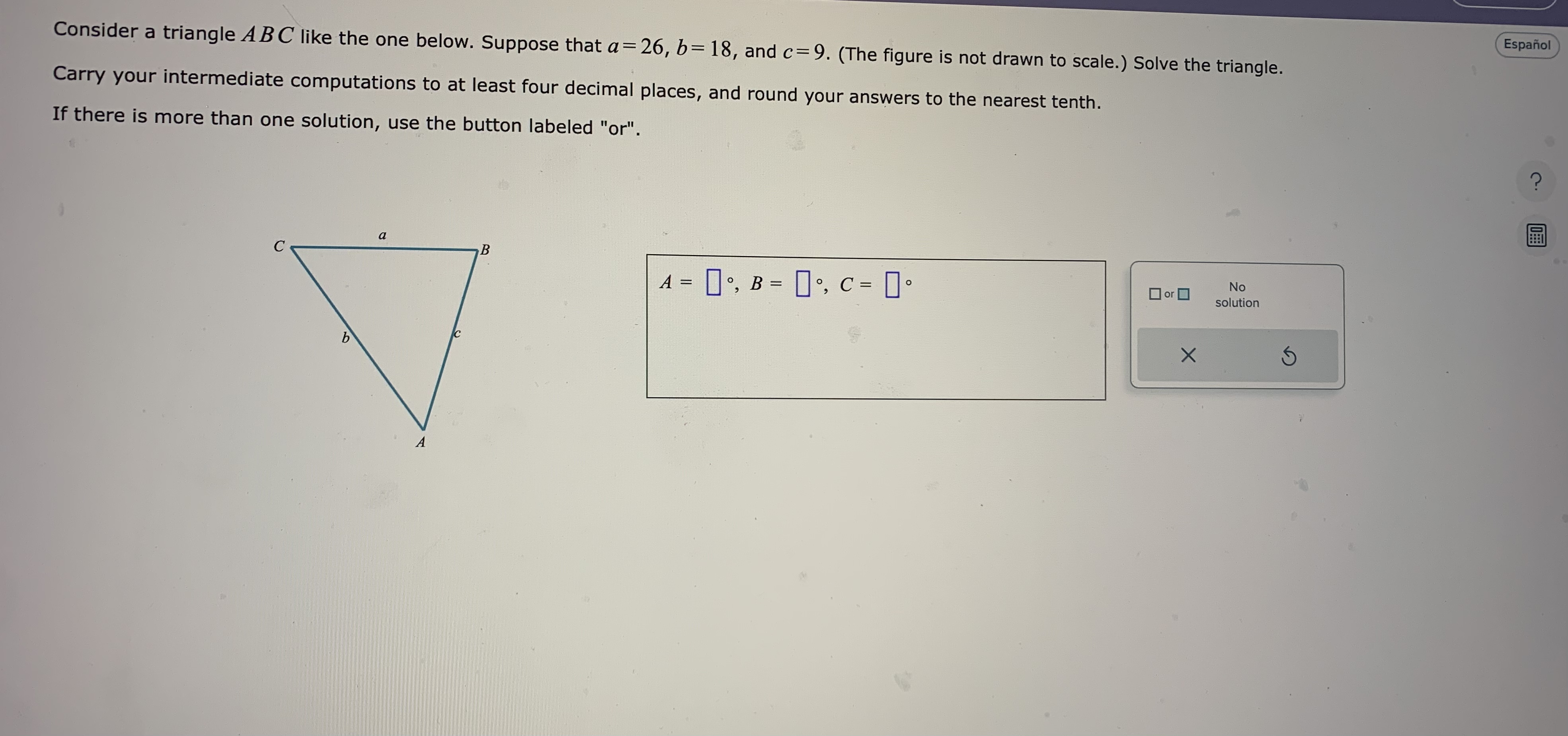 Solved Consider a triangle ABC like the one below. Suppose | Chegg.com