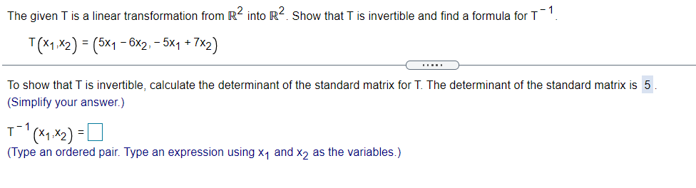 Solved 1 The given T is a linear transformation from R2 into | Chegg.com