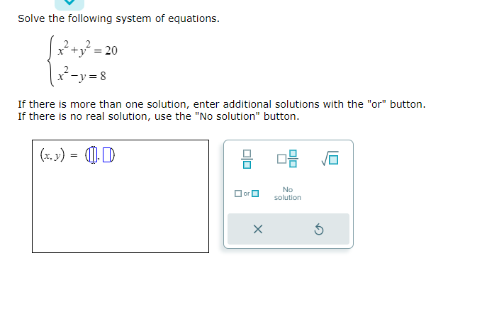 Solved Solve the following system of equations. | Chegg.com