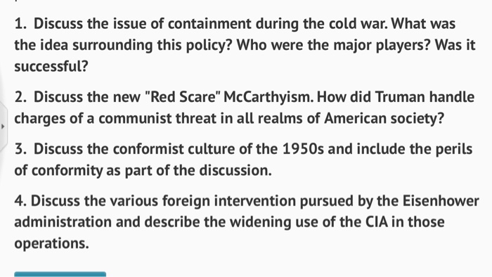 Discuss question number two about McCarthyism and how | Chegg.com