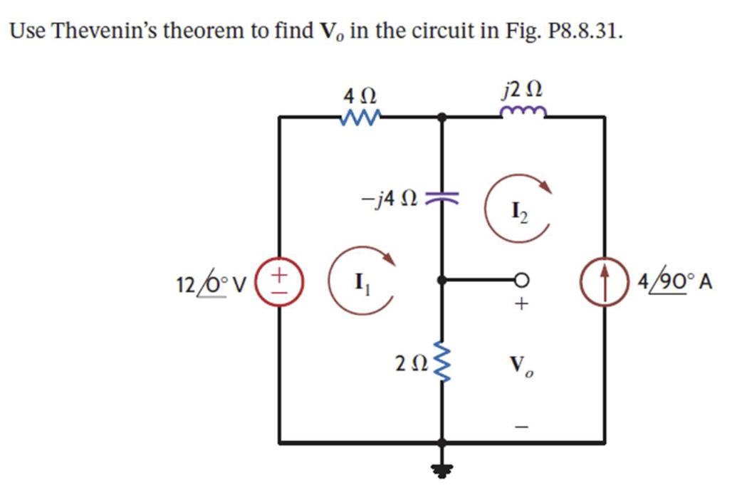 Solved Use Thevenin's theorem to find Vo in the circuit in | Chegg.com