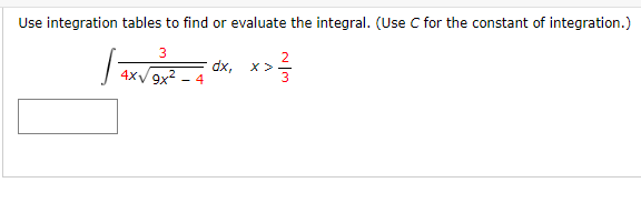 Solved Use Integration Tables To Find Or Evaluate The 