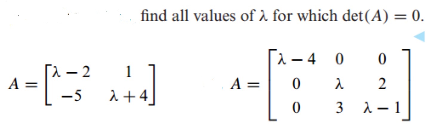 Solved find all values of λ ﻿for which | Chegg.com