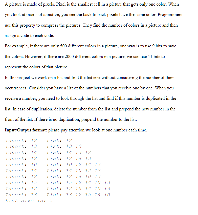 Solved A picture is made of pixels. Pixel is the smallest | Chegg.com