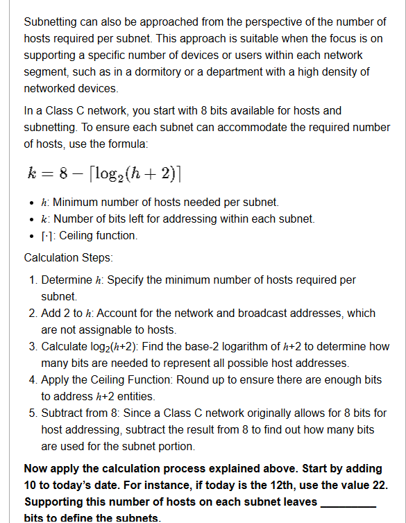 Solved Subnetting can also be approached from the | Chegg.com