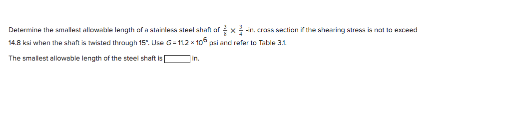 Solved Determine the smallest allowable length of a | Chegg.com
