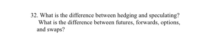 Solved 32. What is the difference between hedging and | Chegg.com