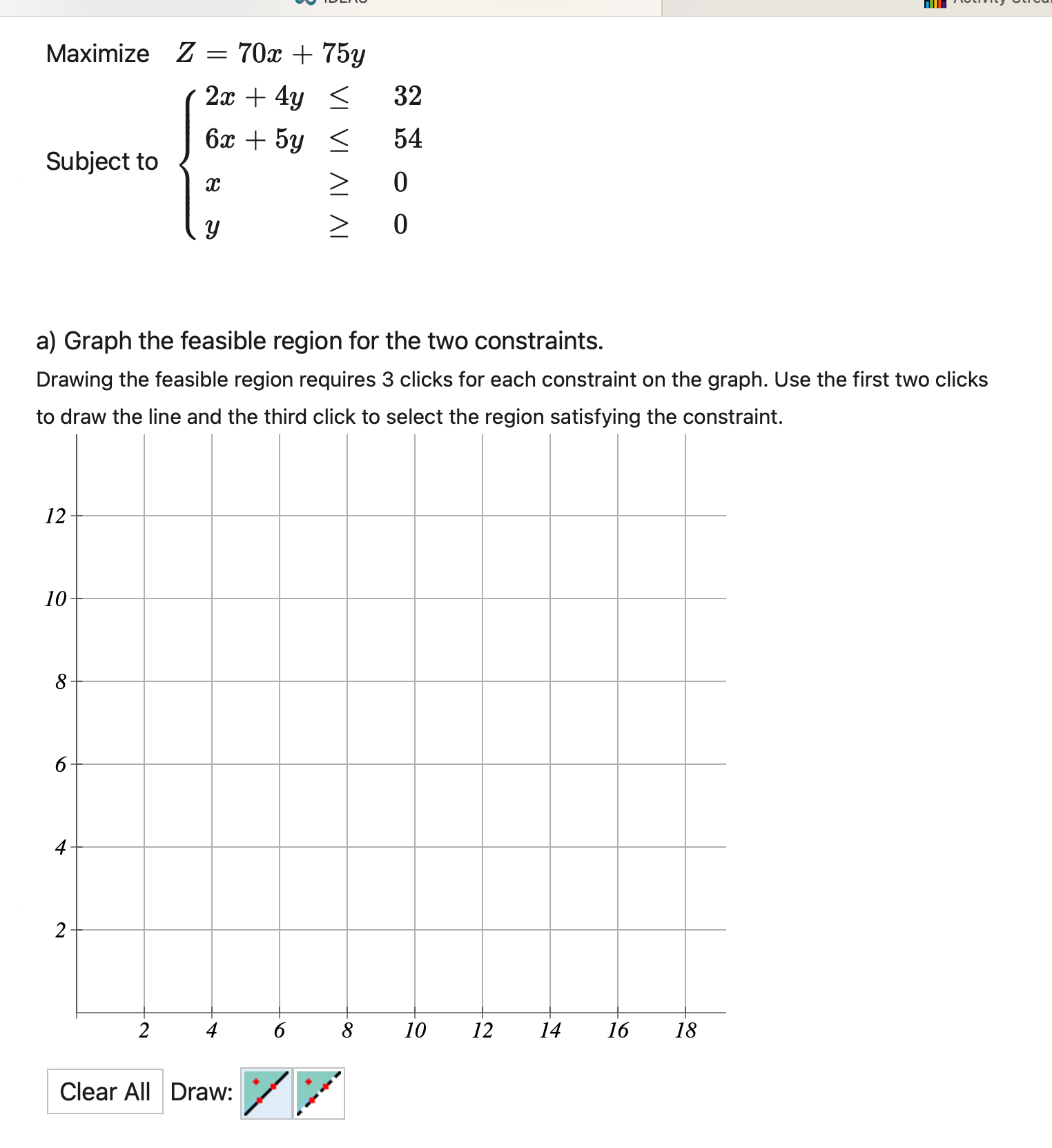 Solved a) Graph the feasible region for the two constraints. | Chegg.com