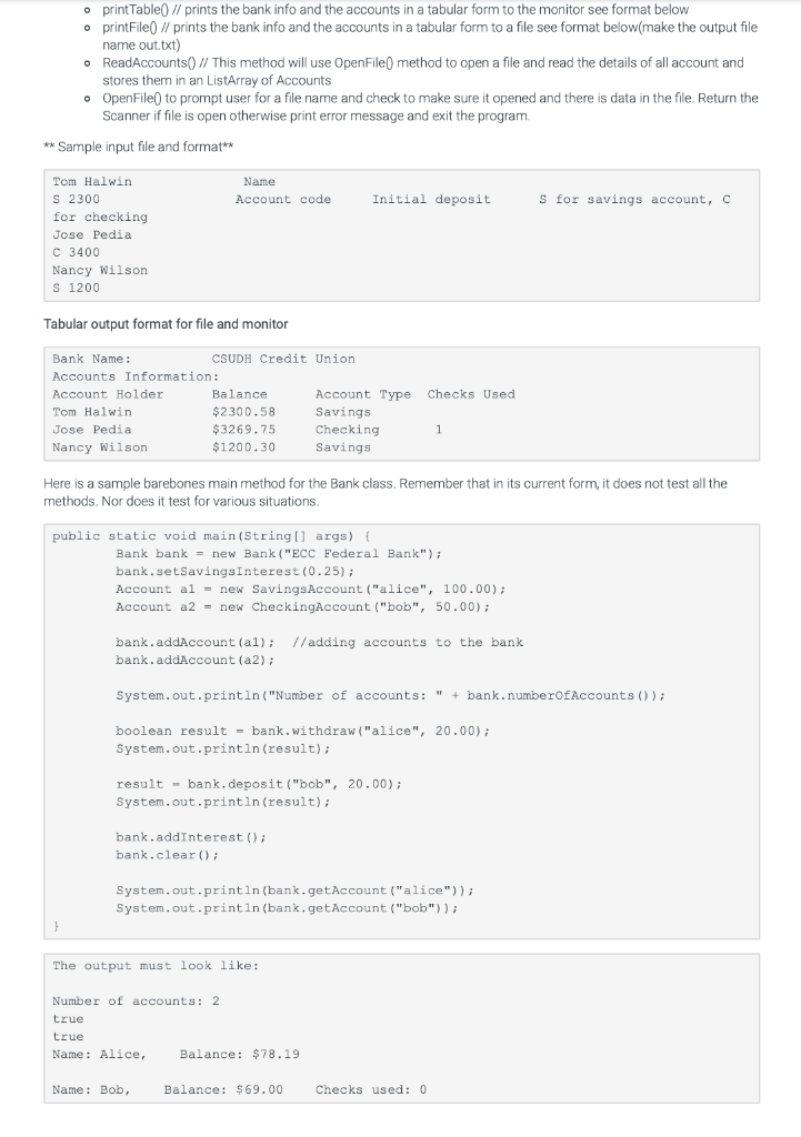 Solved Abstract Classes, Inheritance (Bank Application) 300 | Chegg.com