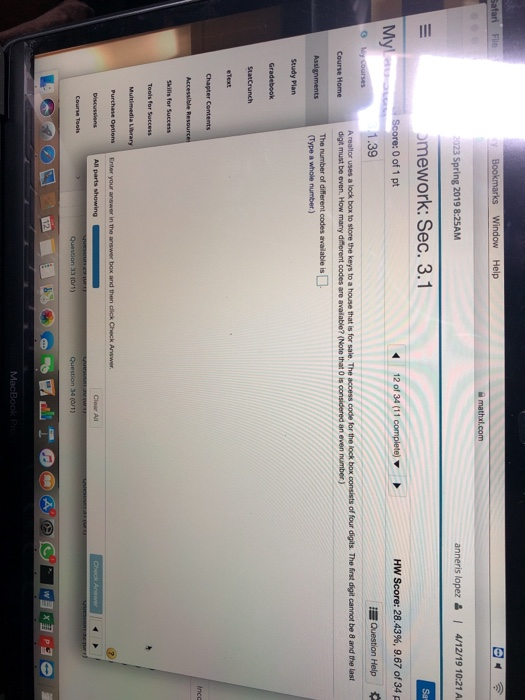 Solved Safari Fle arks Window Help anneris lopez 4/12/19 | Chegg.com