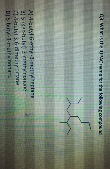 Solved What is the parent chain of the following compound? | Chegg.com